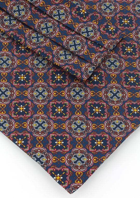 Ascot marine à motifs mosaïques | Cotton Park