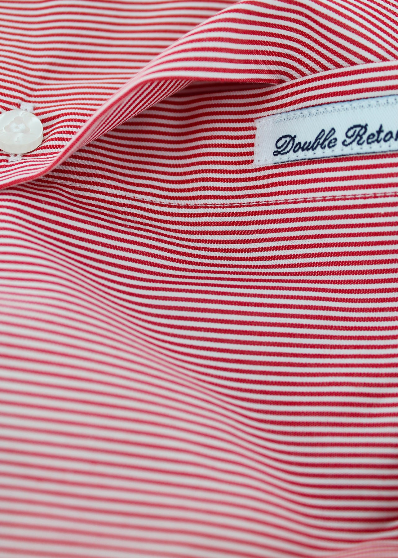 Chemise double retors à rayures fines rouges | Cotton Park